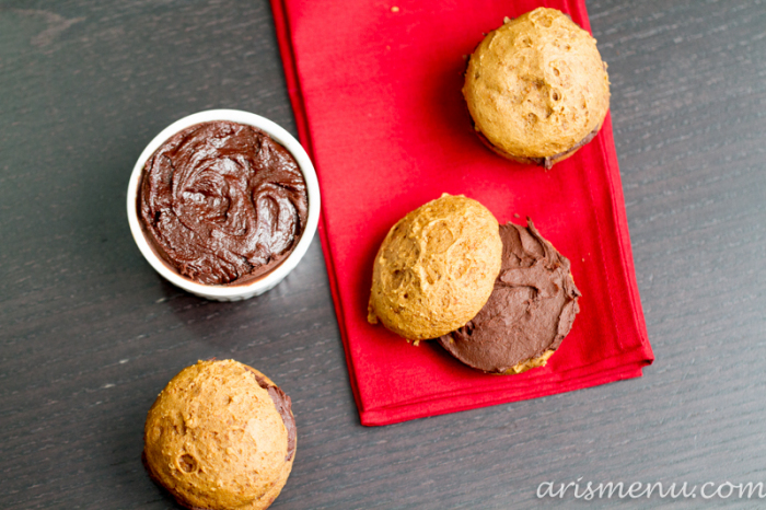 Gingerbread Whoopie Pies with Eggnog Dark Chocolate Ganache Filling ...