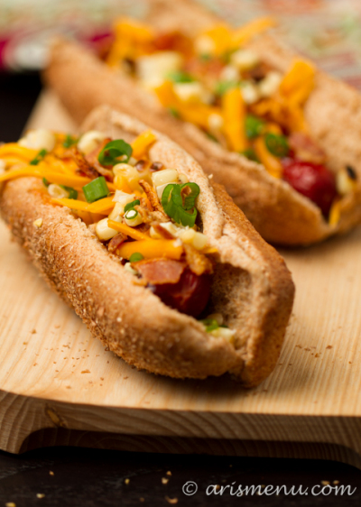 BBQ Bacon Cheddar Dogs - Ari's Menu