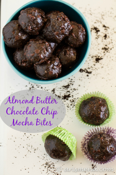 Almond Butter Chocolate Chip Mocha Bites {The Recipe ReDux} - Ari's Menu