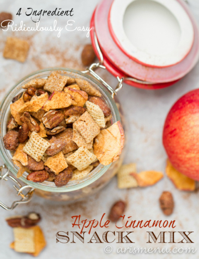 Ridiculously Easy 4 Ingredient Apple Cinnamon Snack Mix - Ari's Menu
